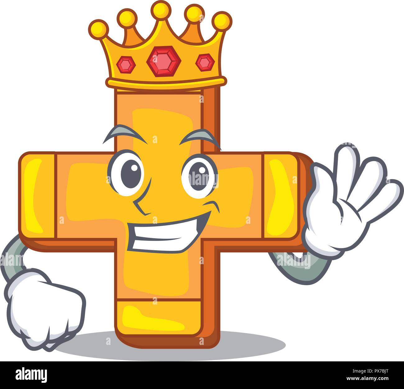 King plus sign isolated on the mascot Stock Vector Image & Art - Alamy