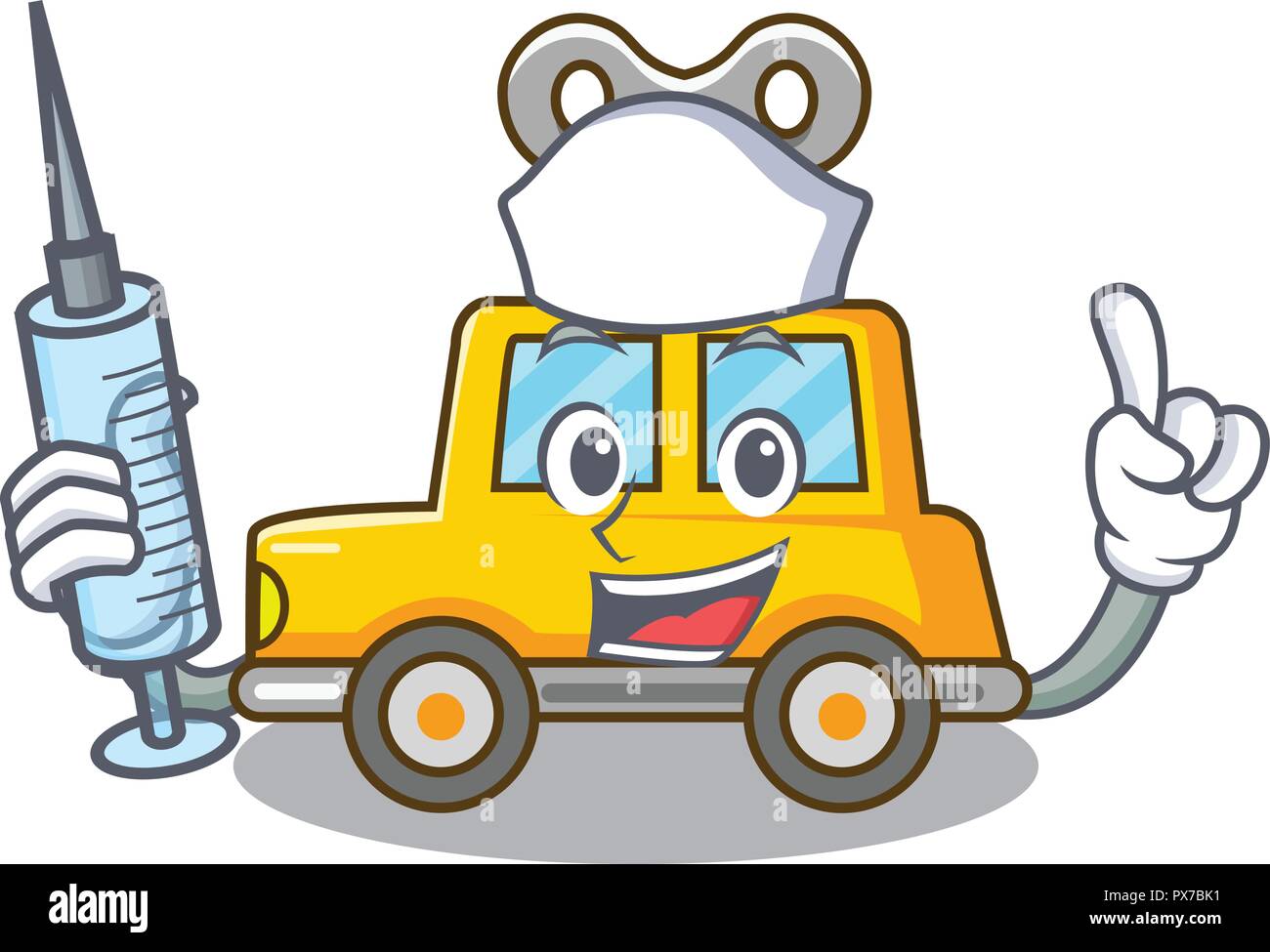 Nurse cartoon clockwork toy car in table Stock Vector Image & Art - Alamy