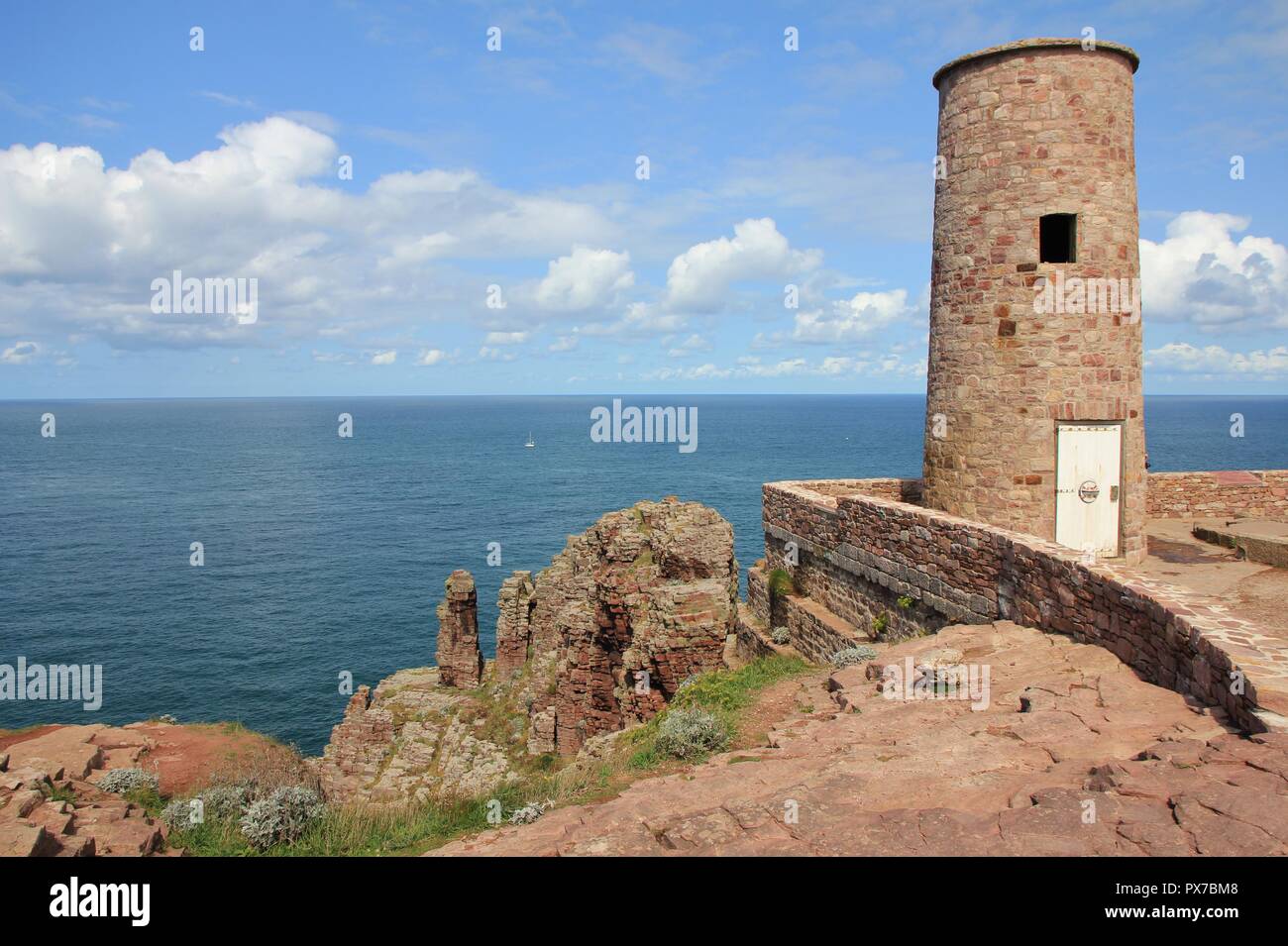Small lighthouse at the head of Cap Frehel, Brittany. Travel ...