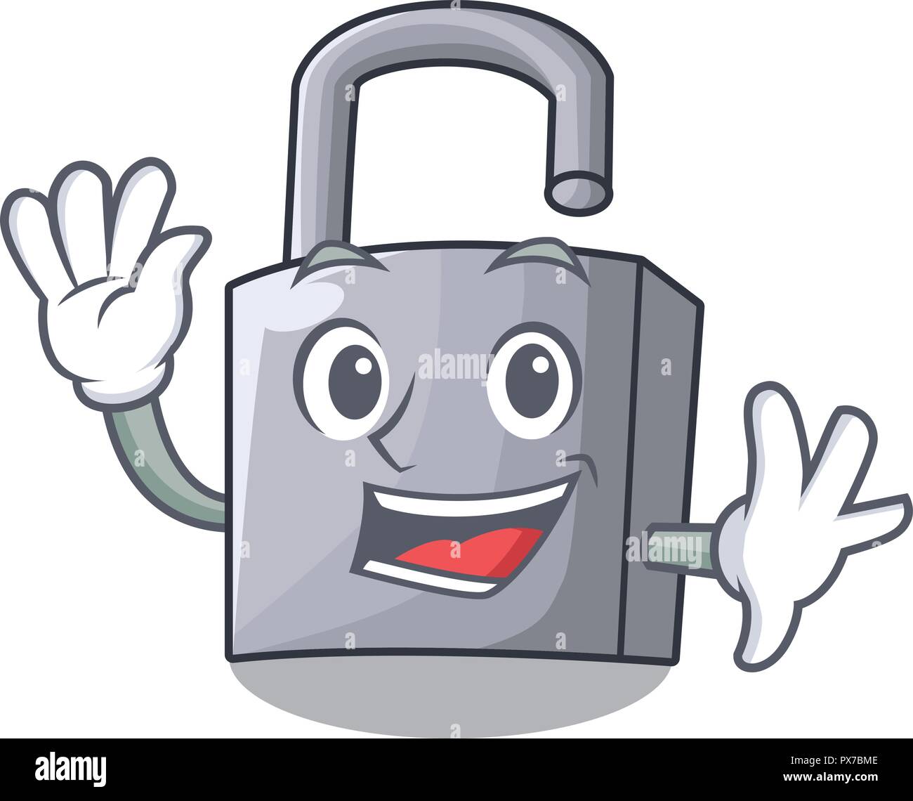 Cartoon illustration combination padlock security hi-res stock ...