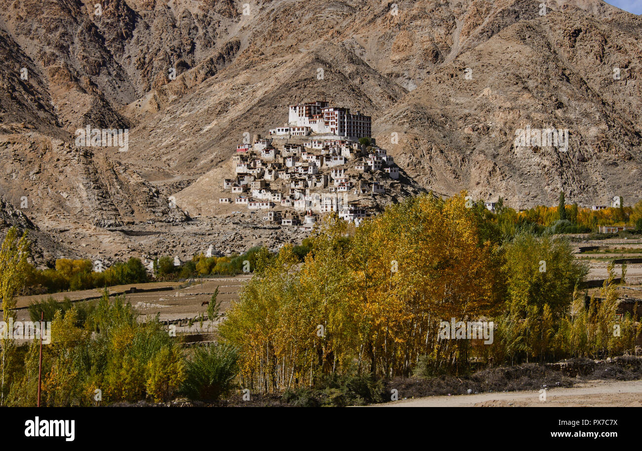 Chemrey Monastery with fall colors, Ladakh, India Stock Photo - Alamy