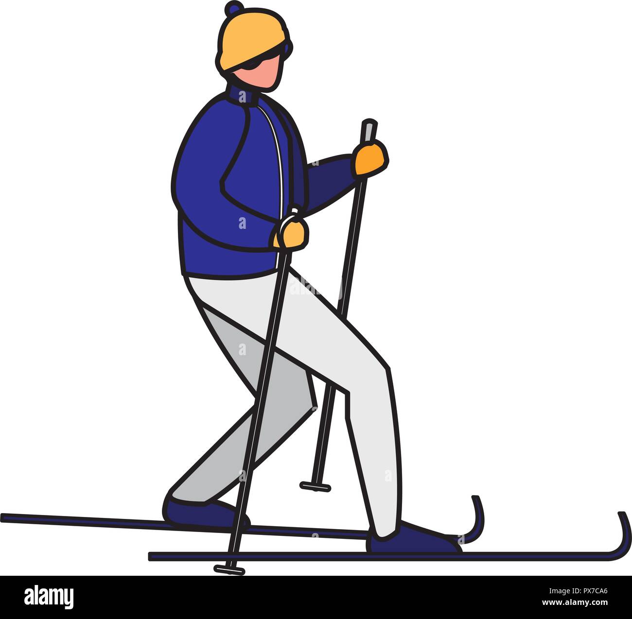 man skiing icon over white background, colorful design. vector ...