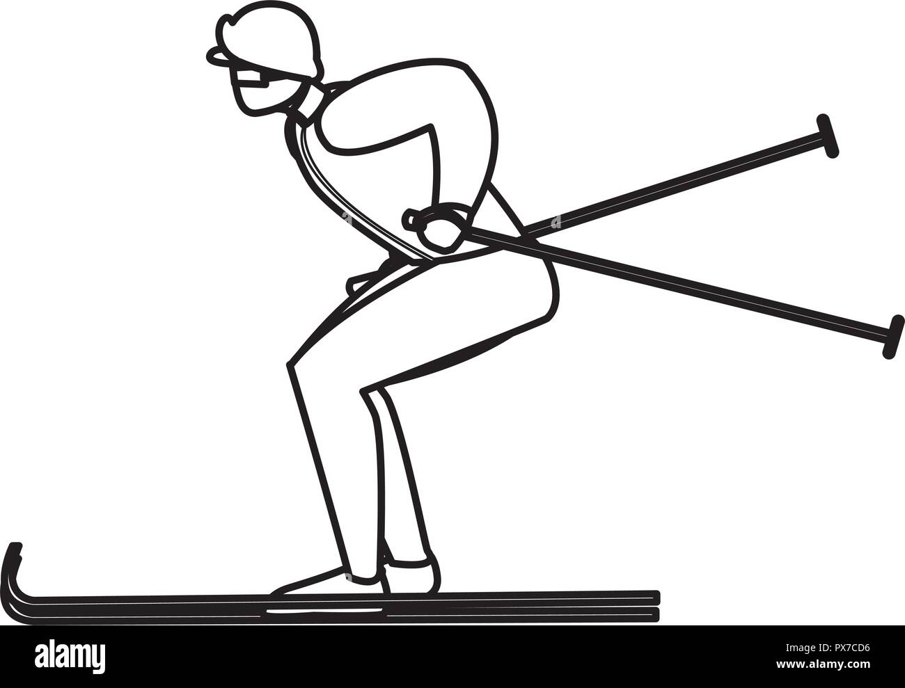 man skiing icon over white background, vector illustration Stock Vector ...