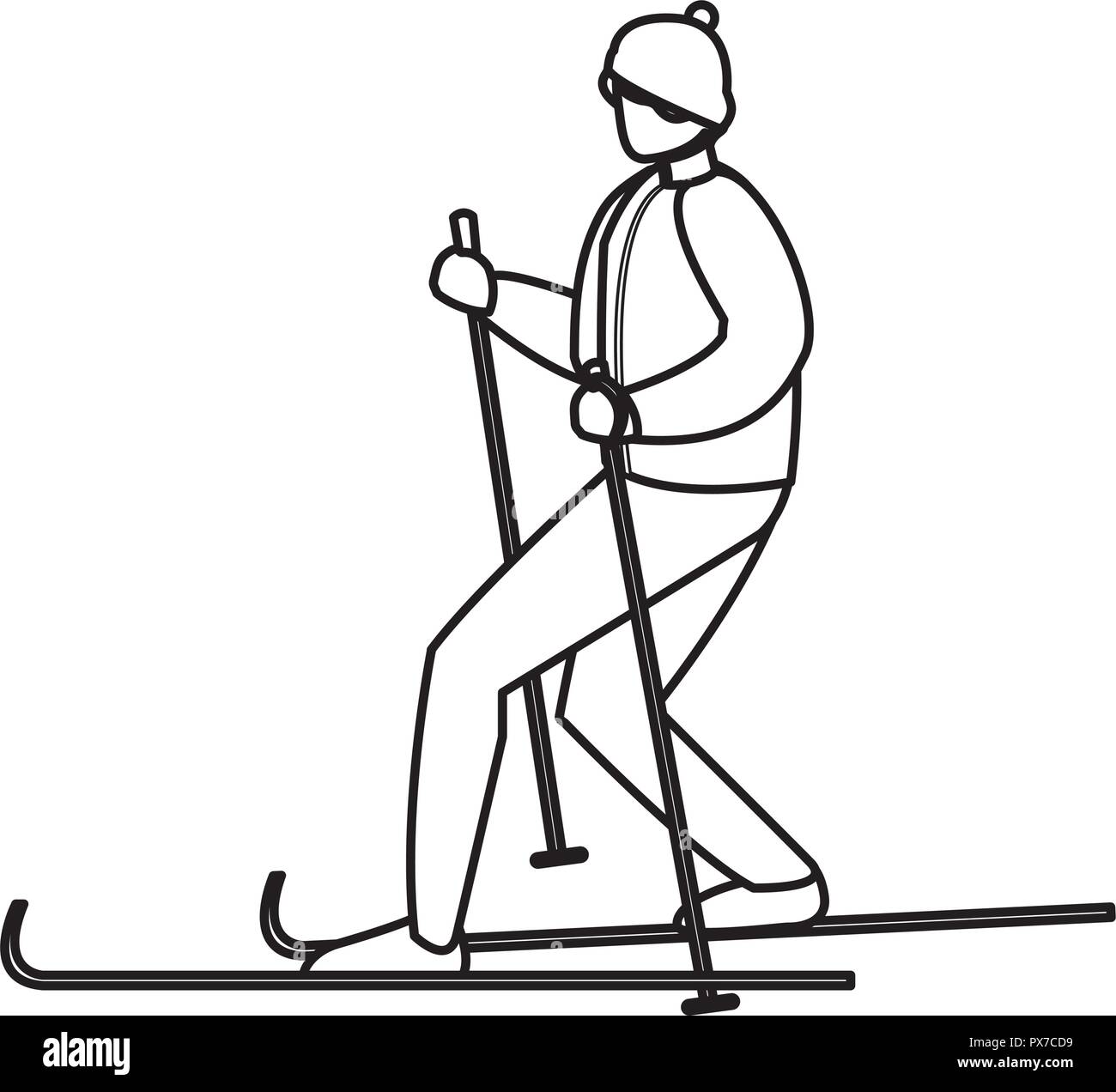 man skiing icon over white background, vector illustration Stock Vector ...