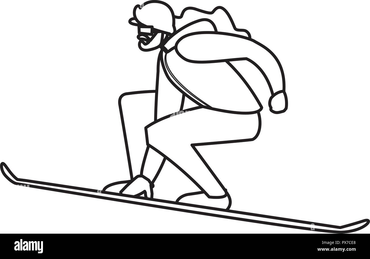 man skiing icon over white background, vector illustration Stock Vector ...