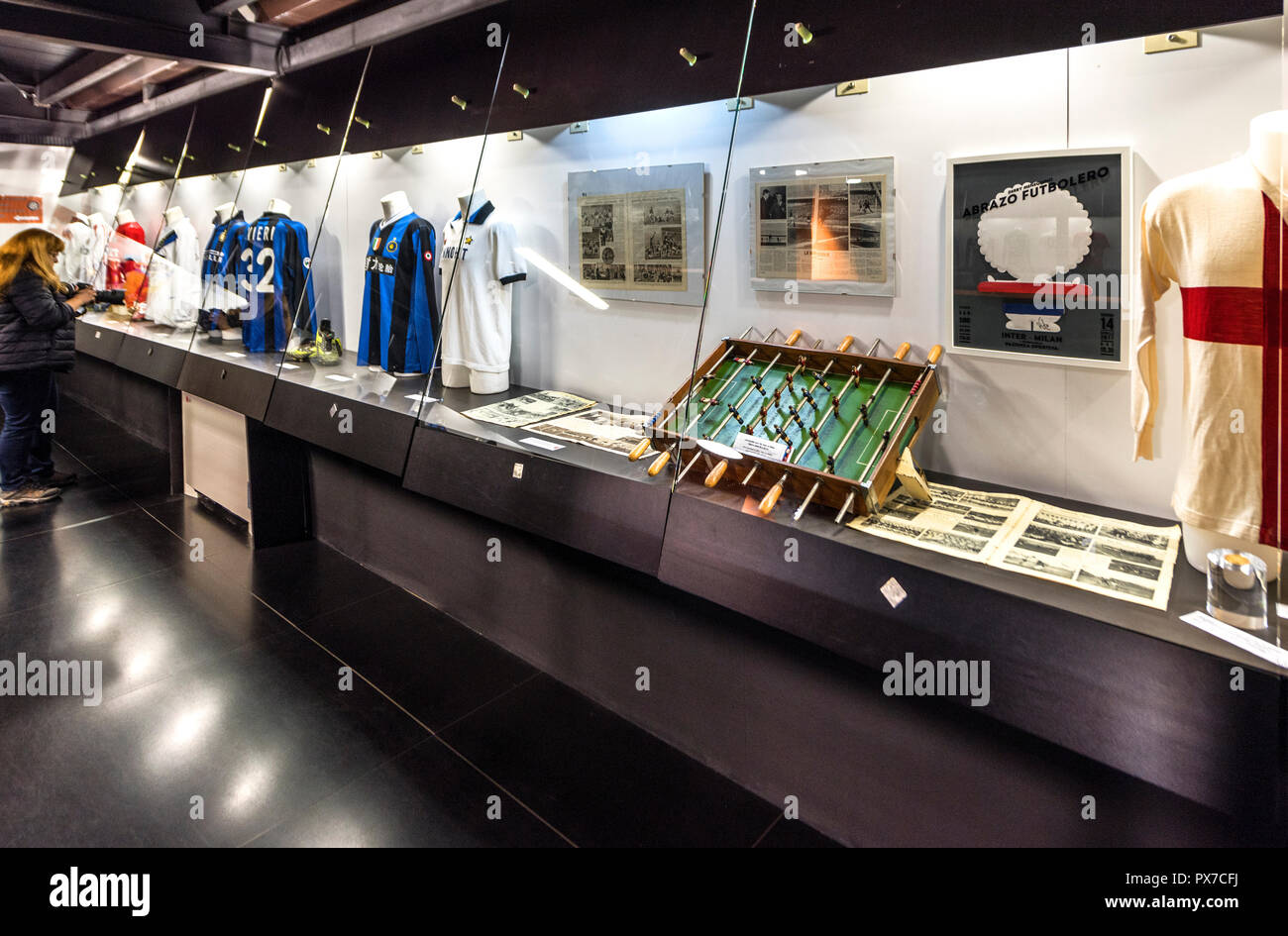 Exposition of football museum at San Siro Arena Stock Photo - Alamy