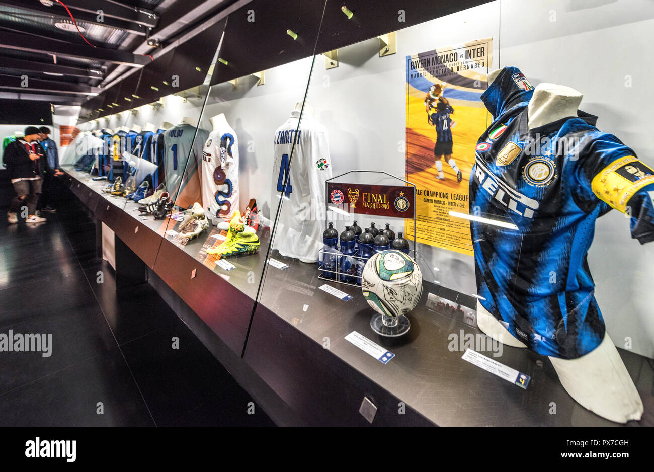 Exposition of football museum at San Siro Arena Stock Photo - Alamy