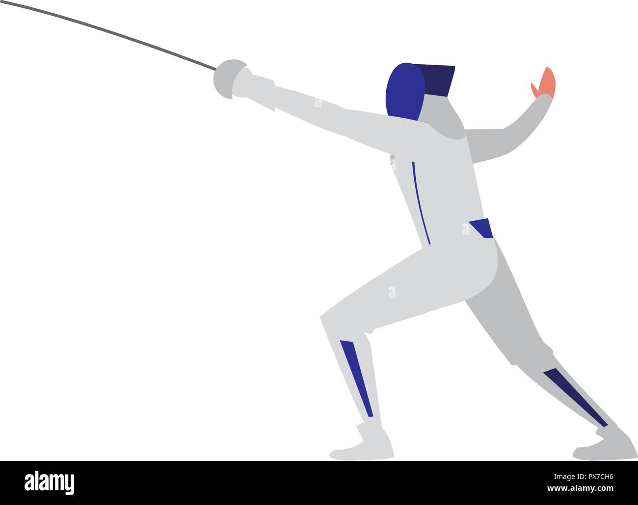 fencing player over white background, colorful design. vector ...