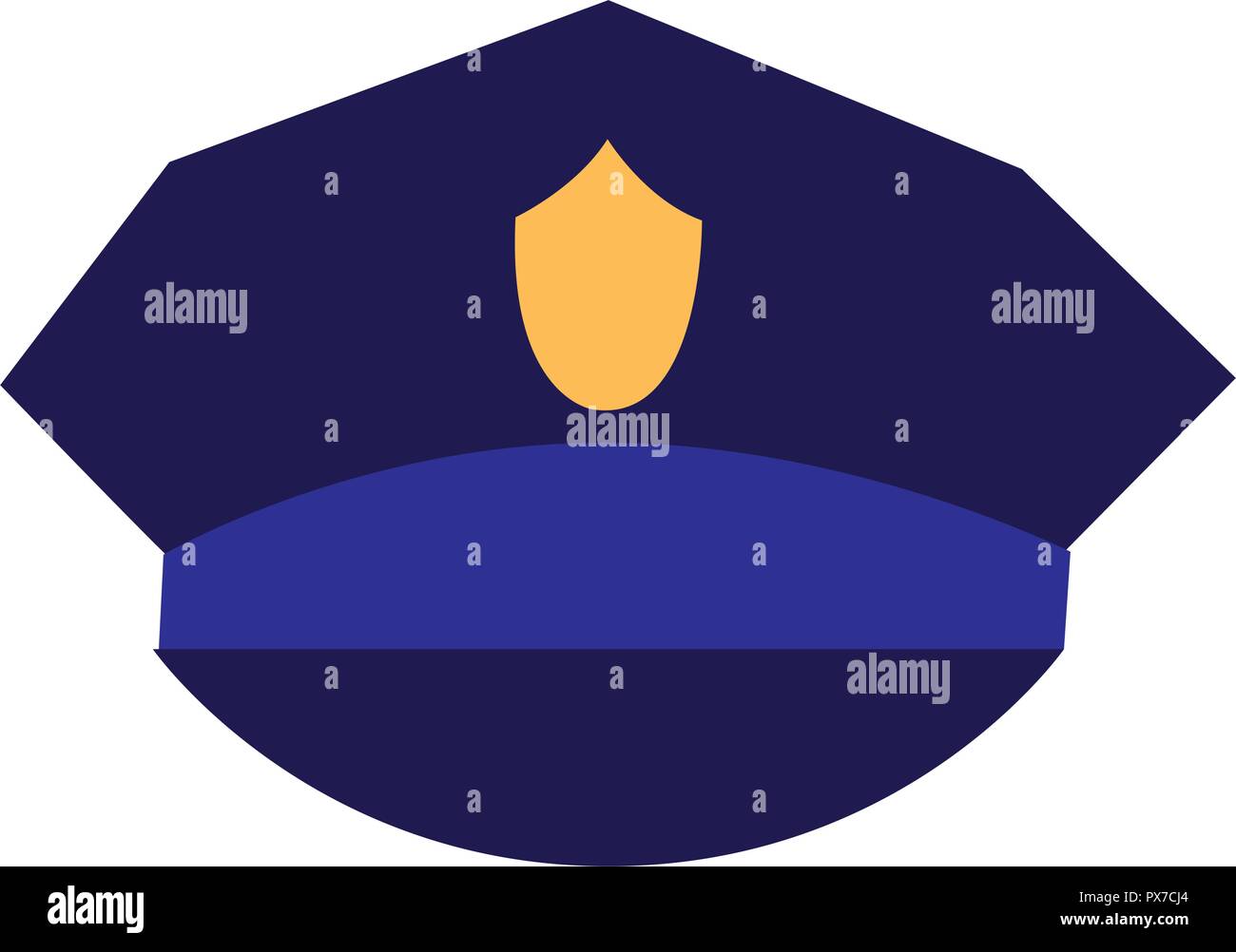 police cap icon over white background, vector illustration Stock Vector ...