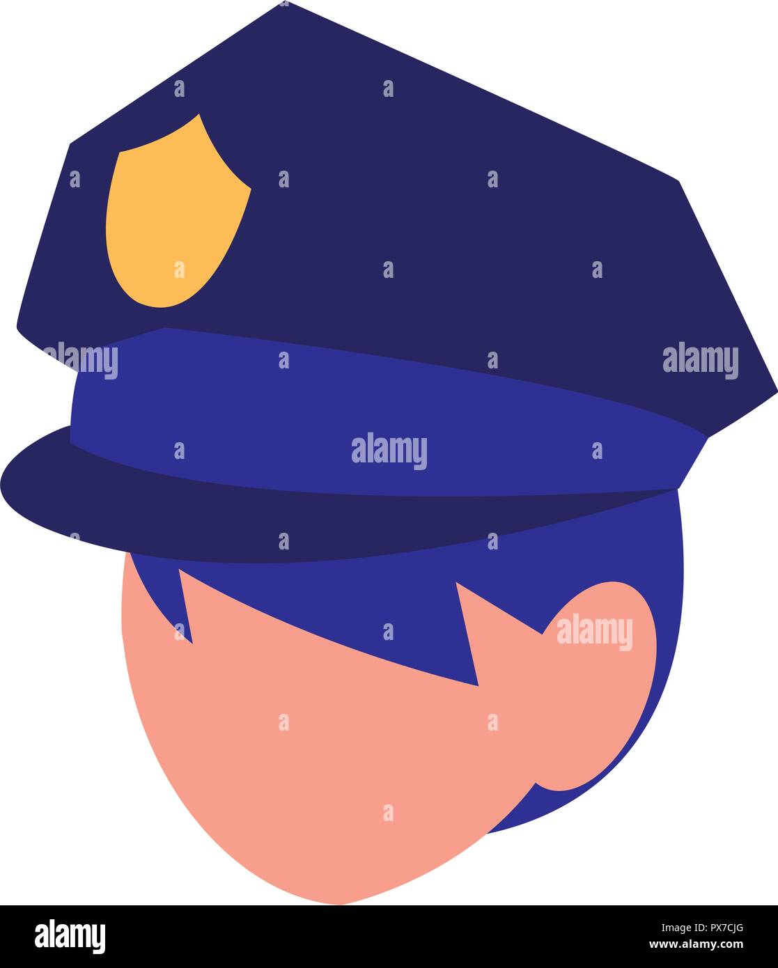 man with police cap over white background, vector illustration Stock ...