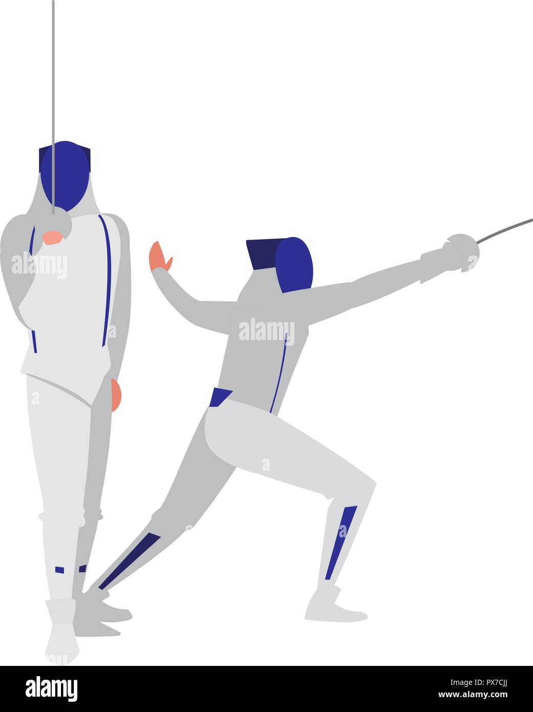 fencing players over background, colorful design. vector illustration ...