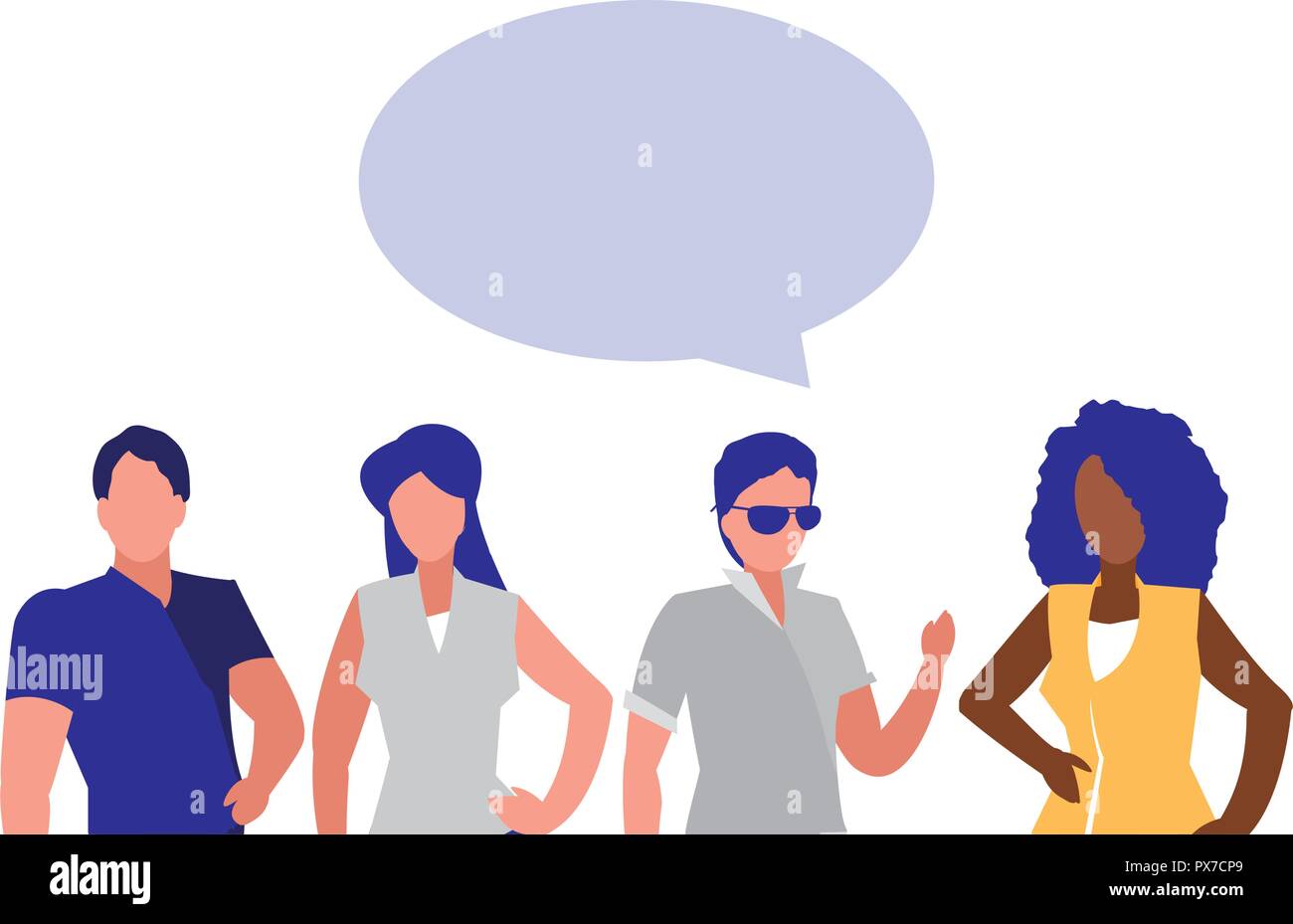 businesspeople having a conversation over white background, vector ...