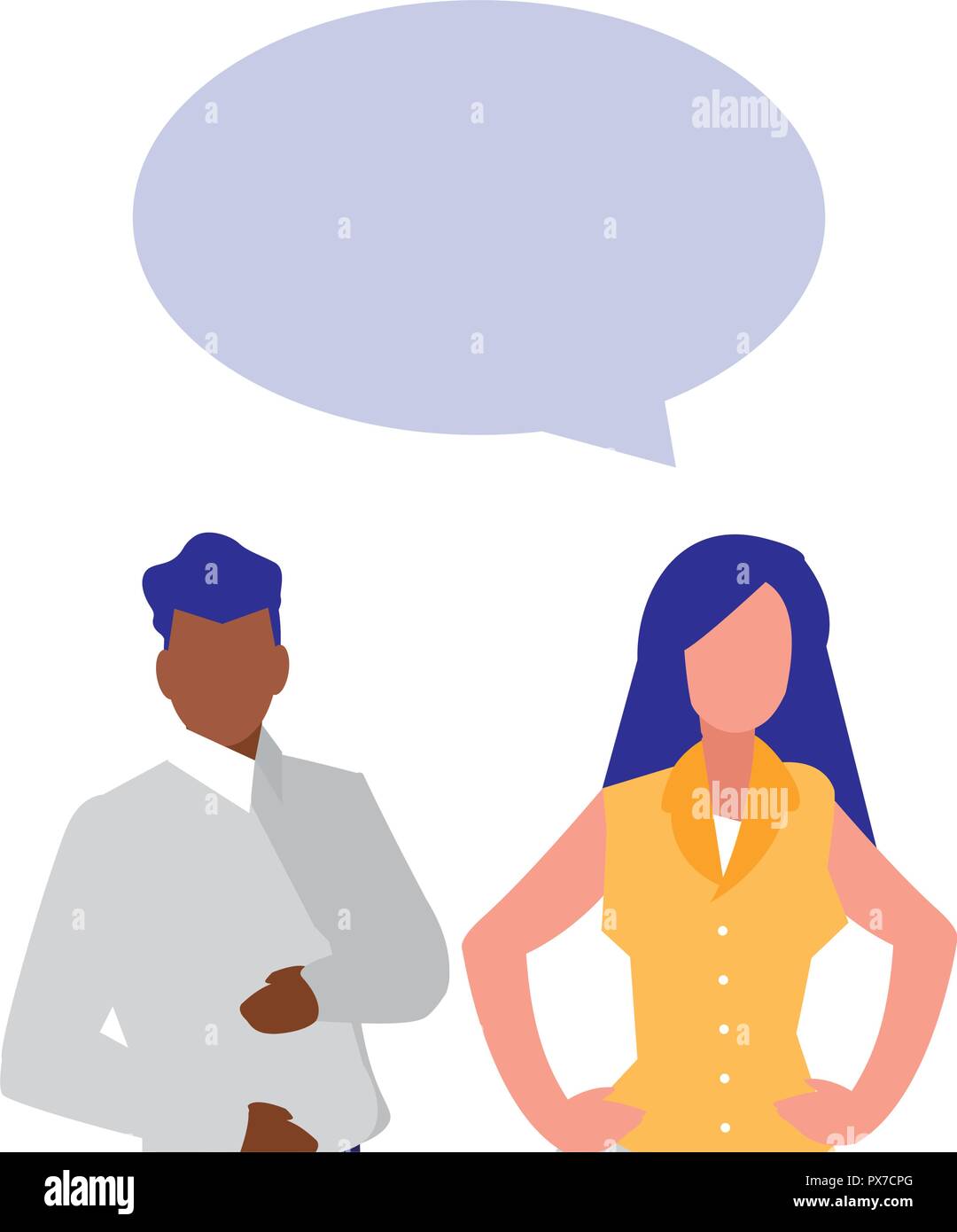 businesspeople having a conversation over white background, vector ...