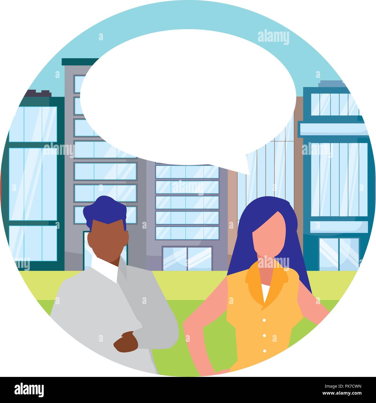 businesspeople having a conversation over white background, vector ...