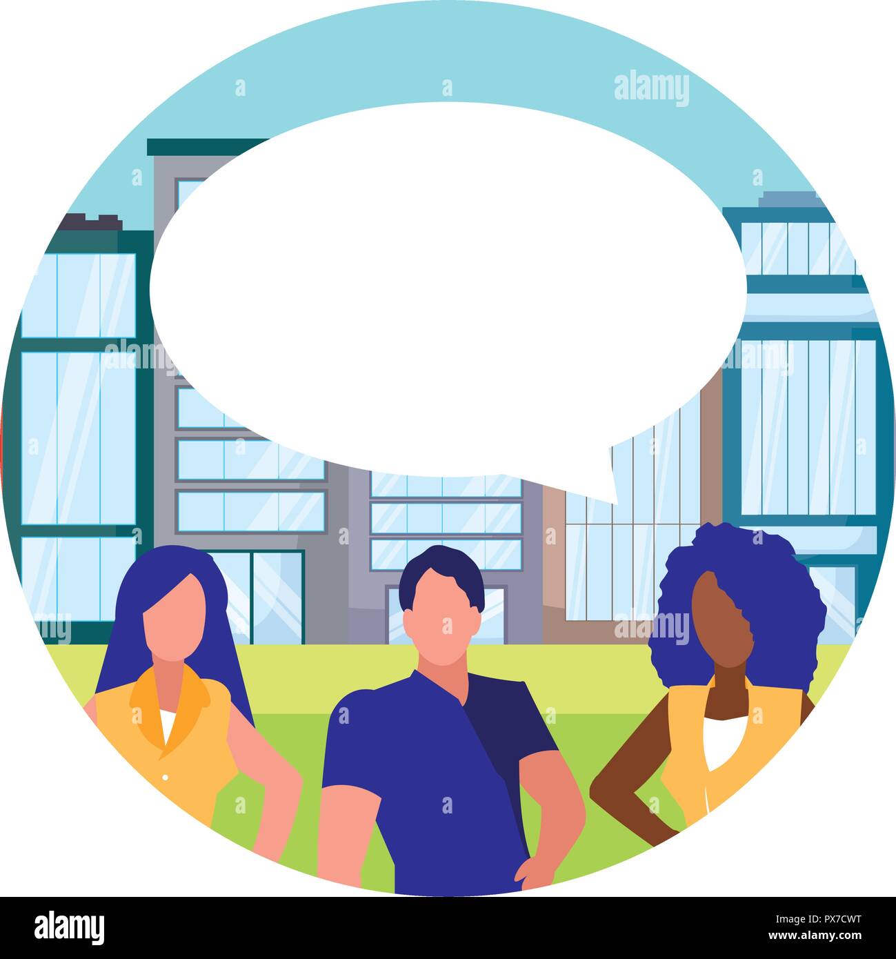 businesspeople having a conversation over white background, vector ...