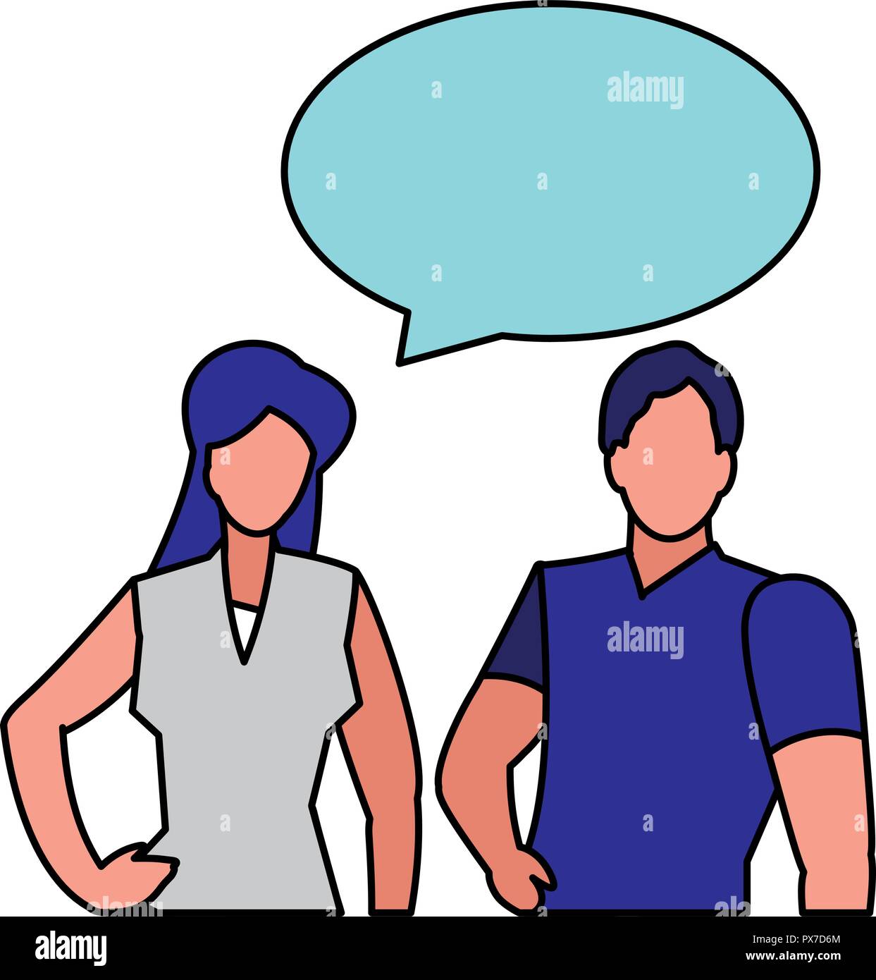 businesspeople having a conversation over white background, vector ...