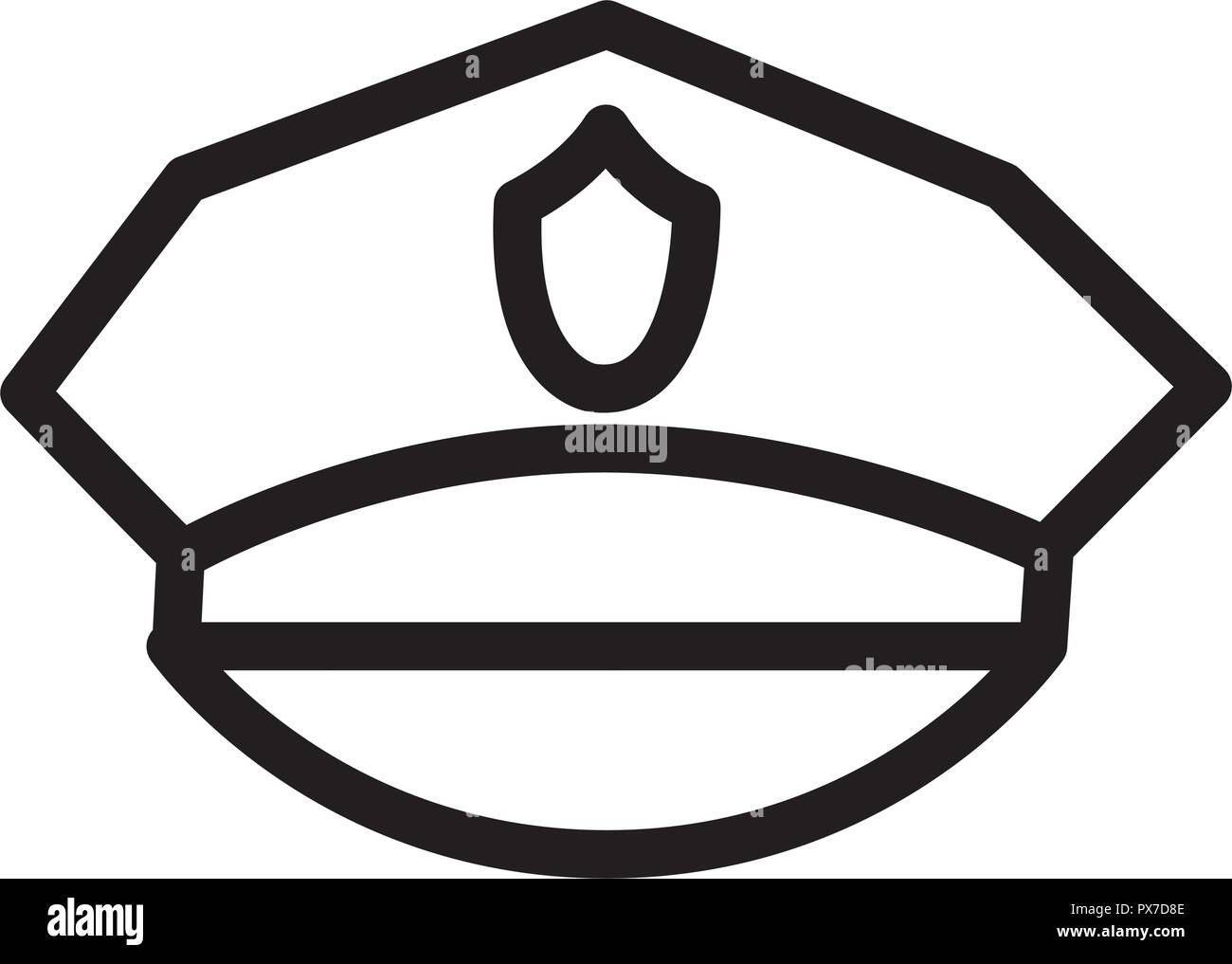 police cap icon over white background, vector illustration Stock Vector ...