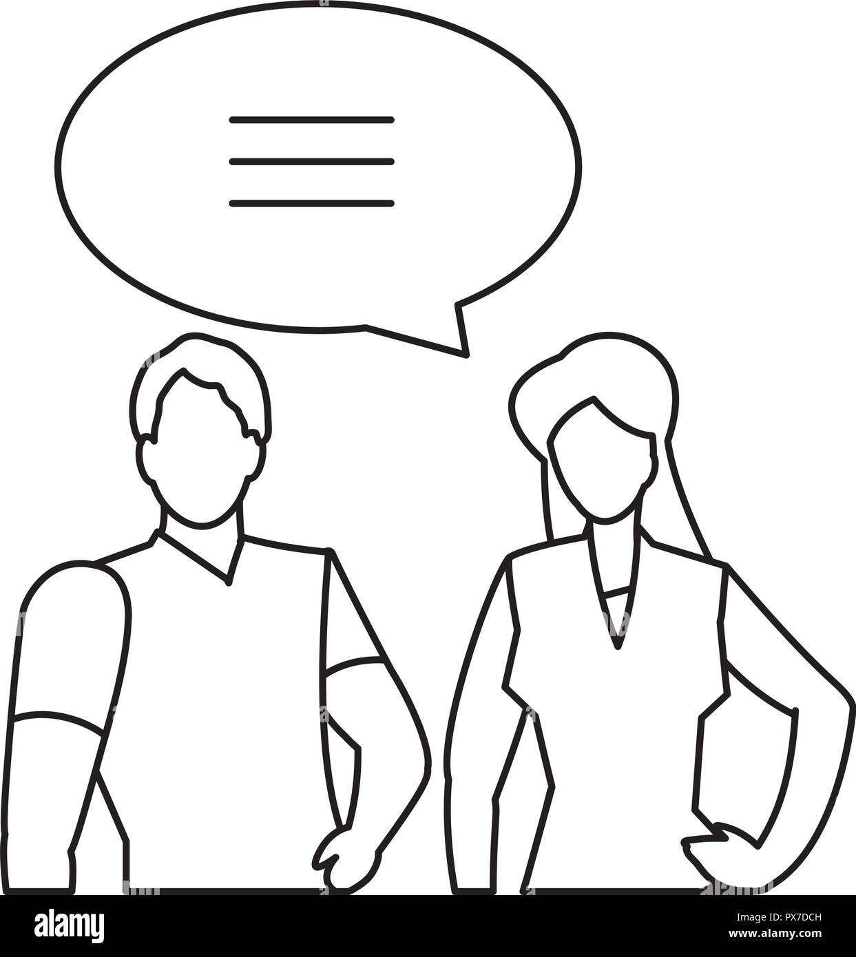businesspeople having a conversation over white background, vector ...