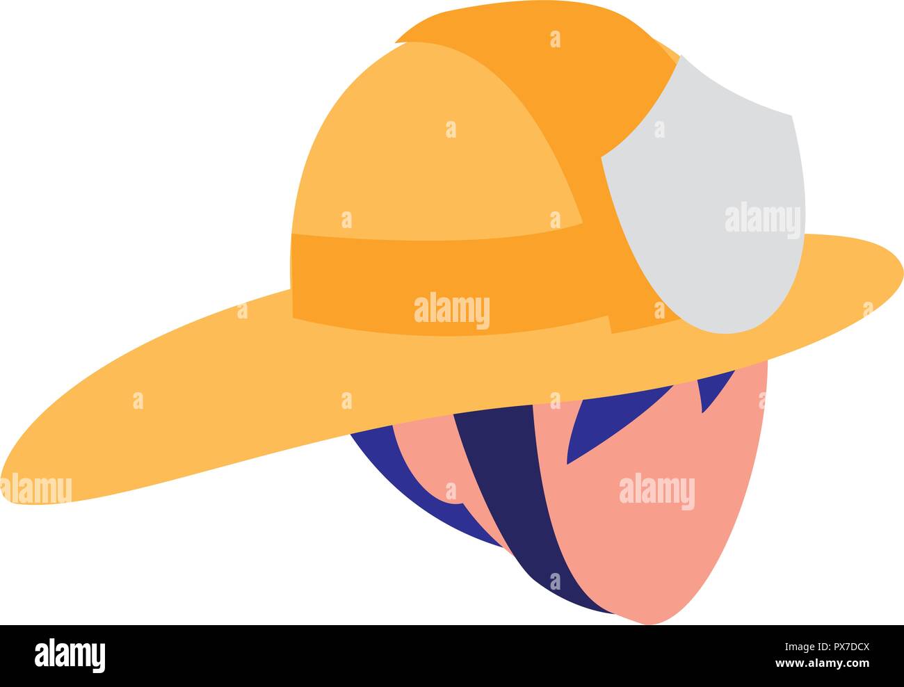 avatar fireman with helmet over white background, vector illustration ...