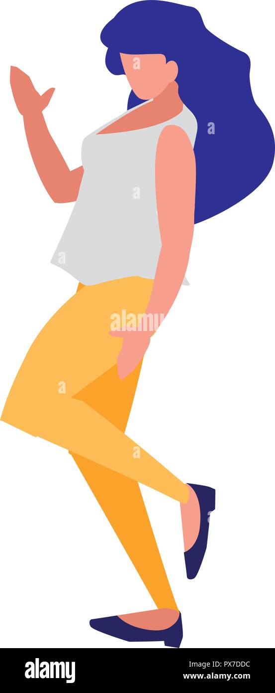 avatar retro dancer over white background, vector illustration Stock ...