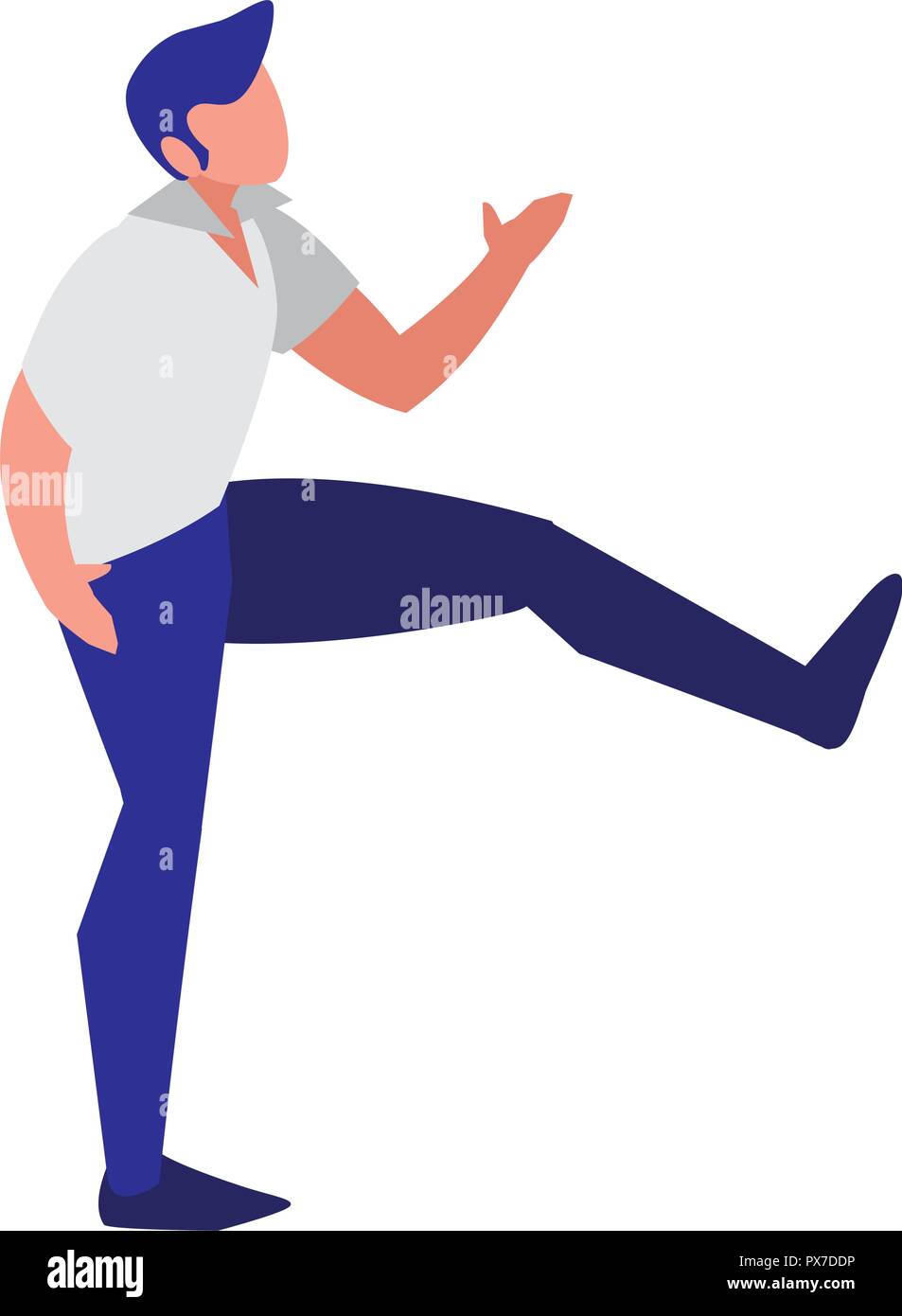retro dancer man icon over white background, vector illustration Stock ...