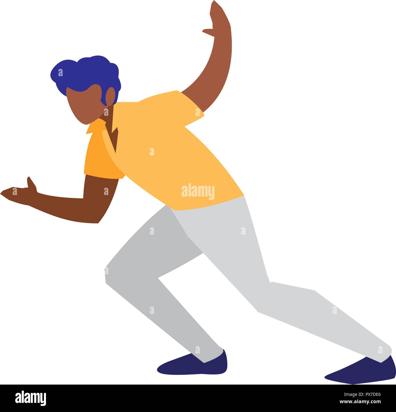 retro dancer man icon over white background, vector illustration Stock ...