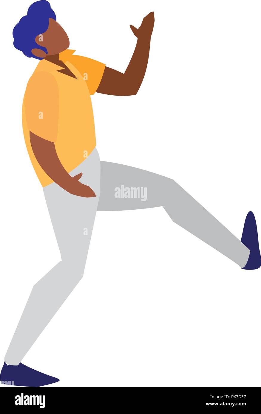 retro dancer man icon over white background, vector illustration Stock ...