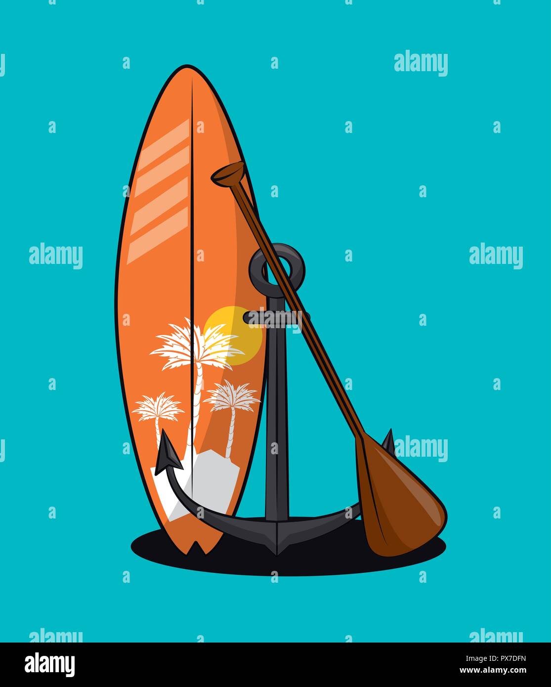 Oar surfboard Stock Vector Images - Alamy