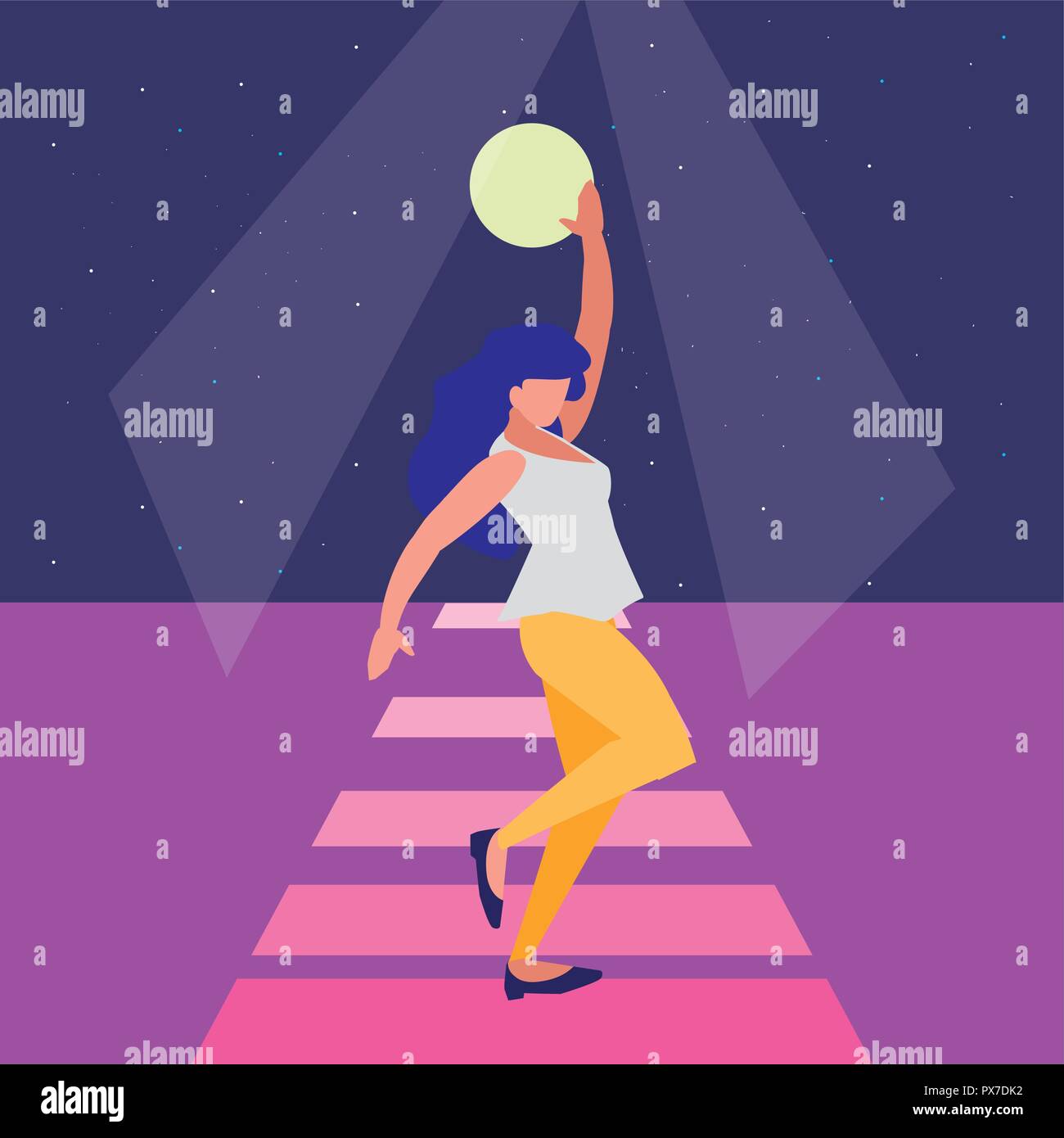 avatar retro dancer over disco background, vector illustration Stock ...