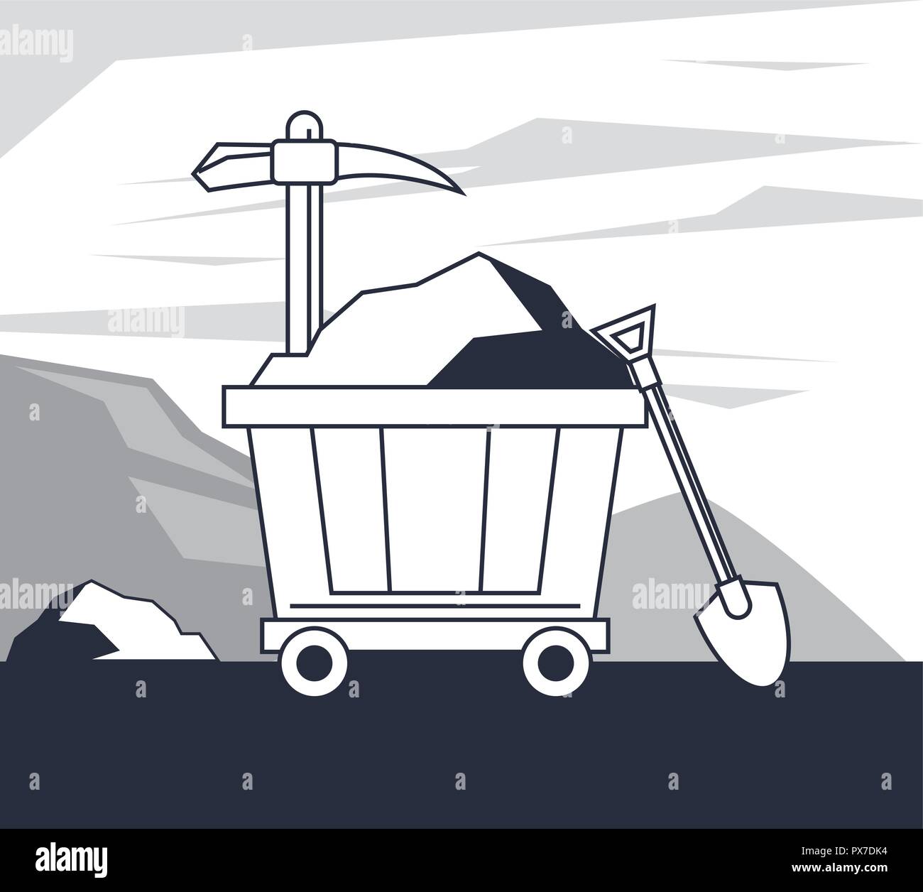 Mining zone and tools Stock Vector Image & Art - Alamy