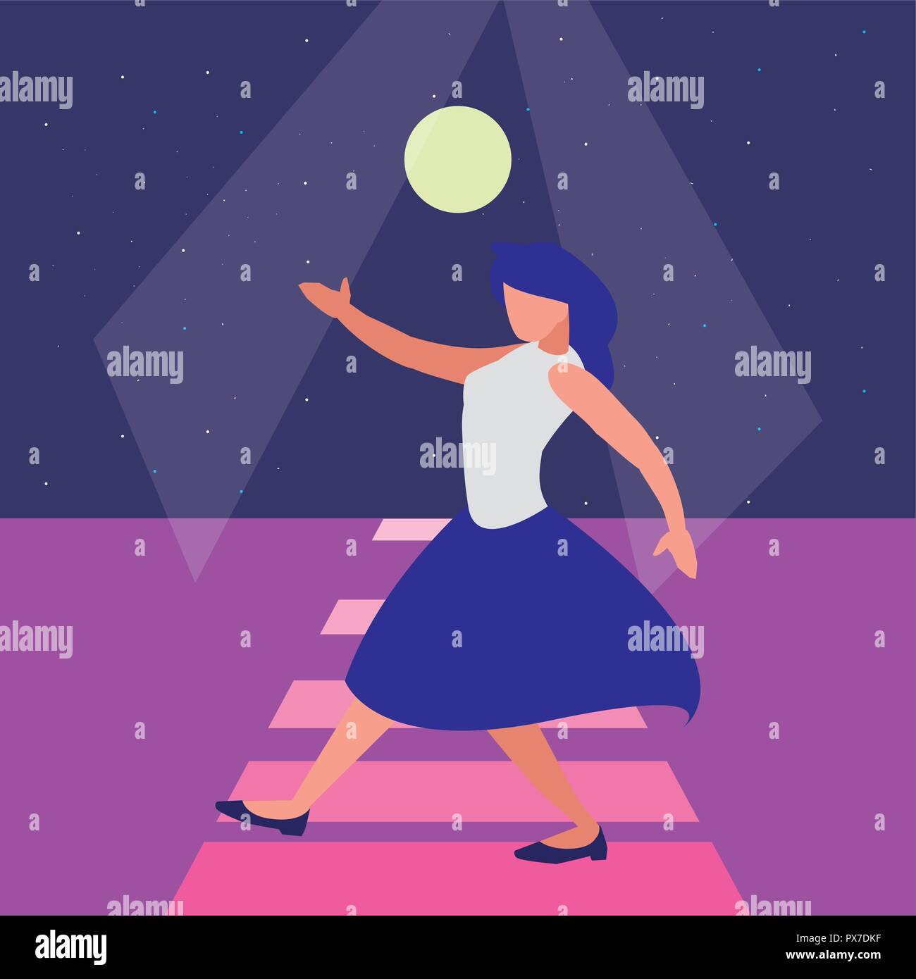 avatar retro dancer over disco background, vector illustration Stock ...
