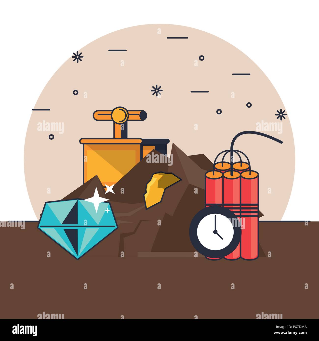 Diamond mining excavation Stock Vector Images - Alamy