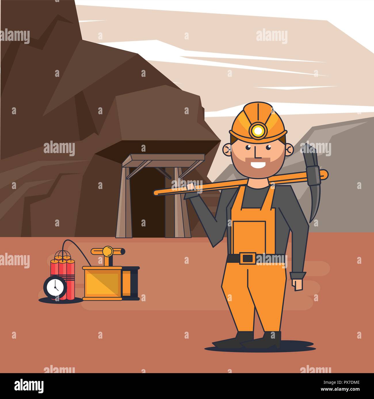 Mining worker cartoon Stock Vector Image & Art - Alamy