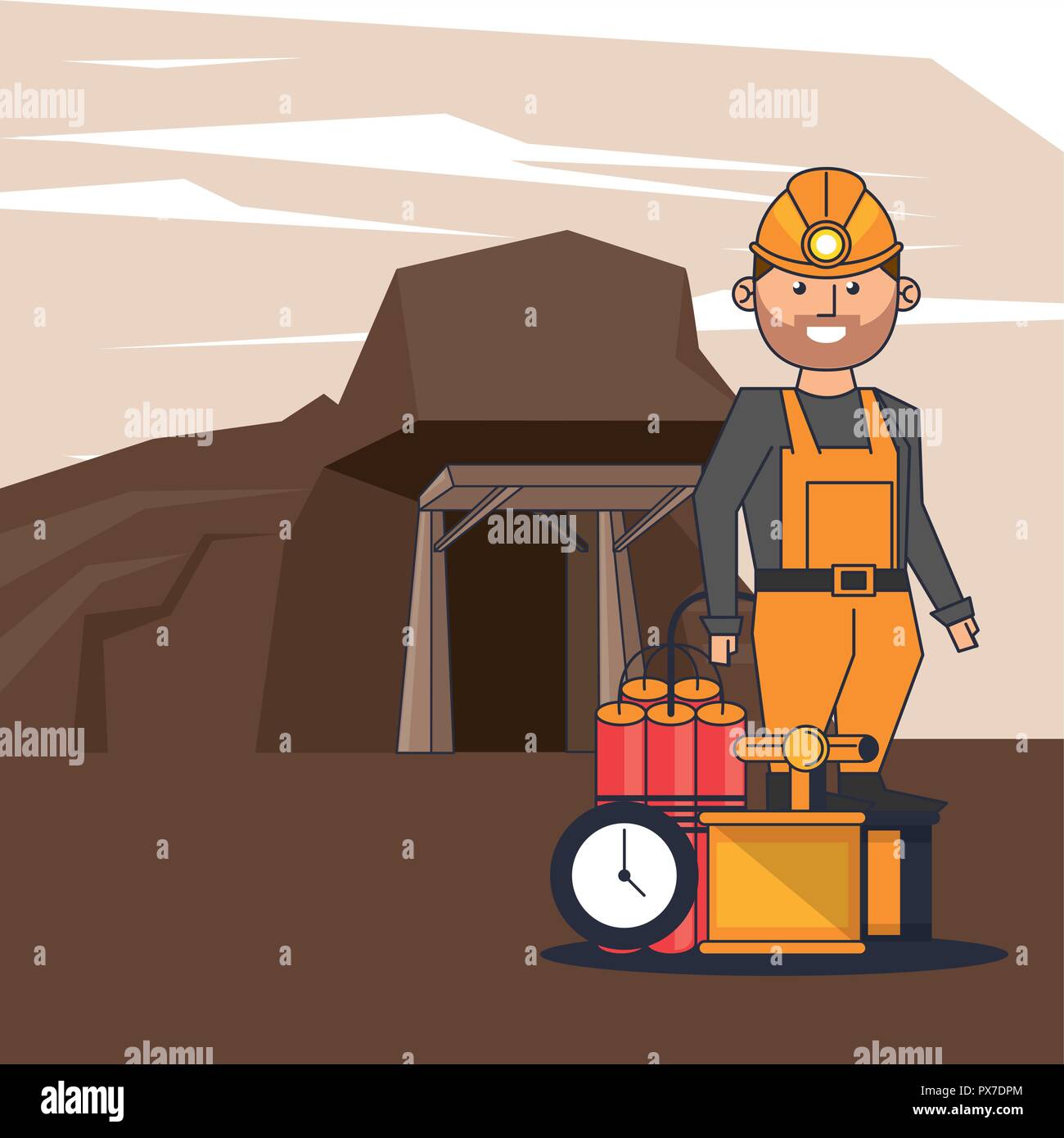 Mining worker cartoon Stock Vector Image & Art - Alamy