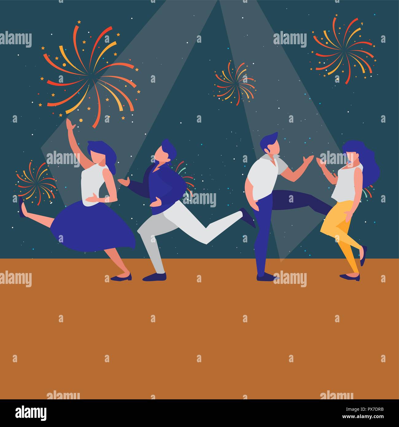 people dancing over white background, colorful design. vector ...