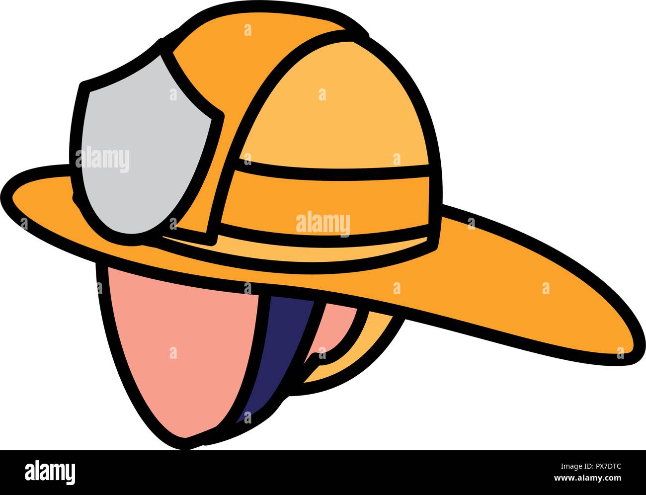avatar fireman with helmet over white background, vector illustration ...