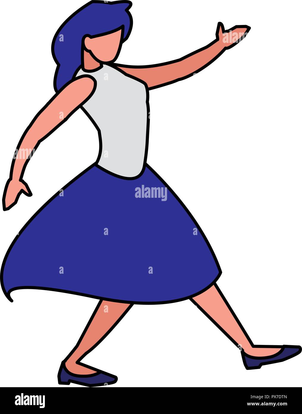 avatar retro dancer over white background, vector illustration Stock ...