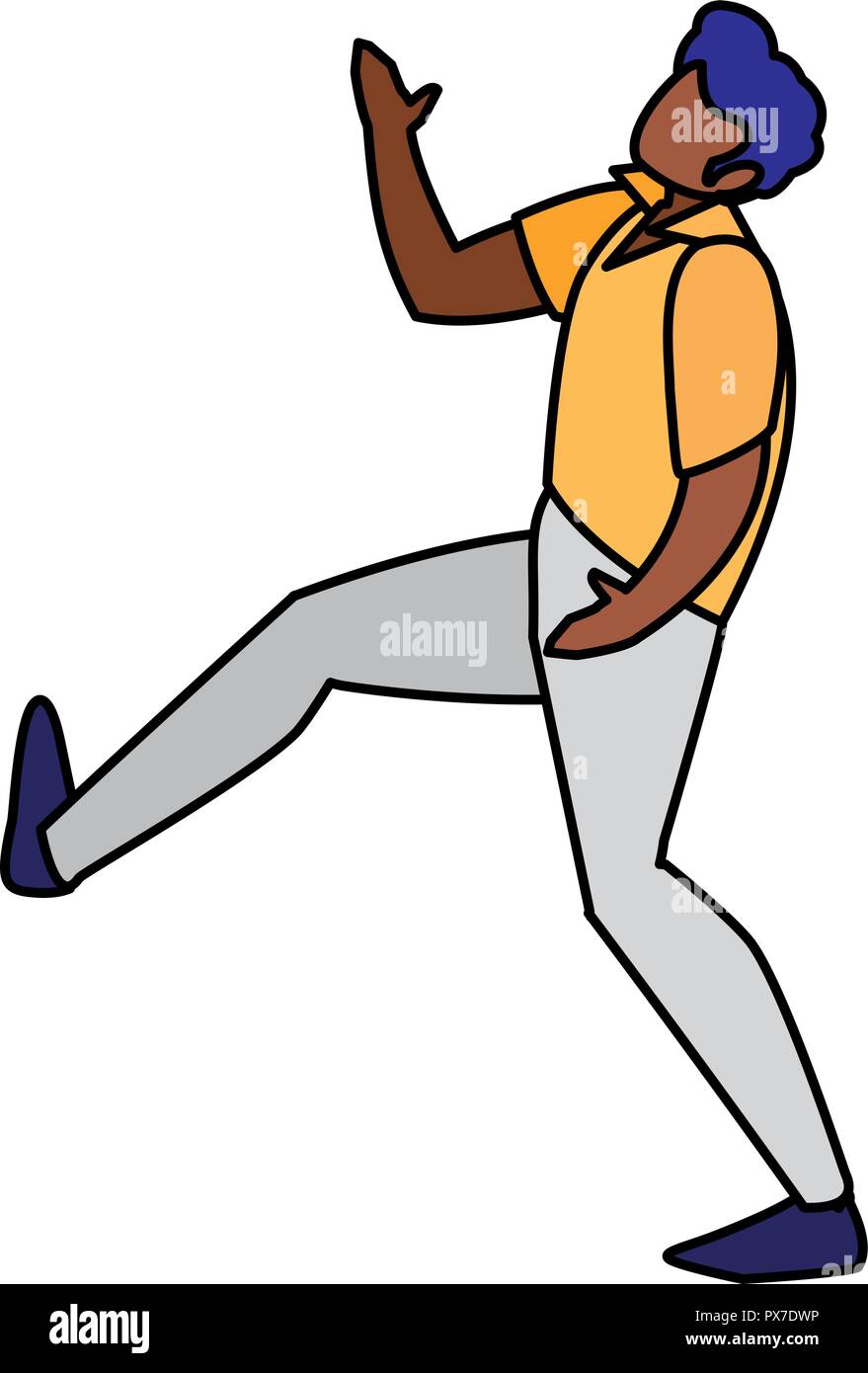 retro dancer man icon over white background, vector illustration Stock ...