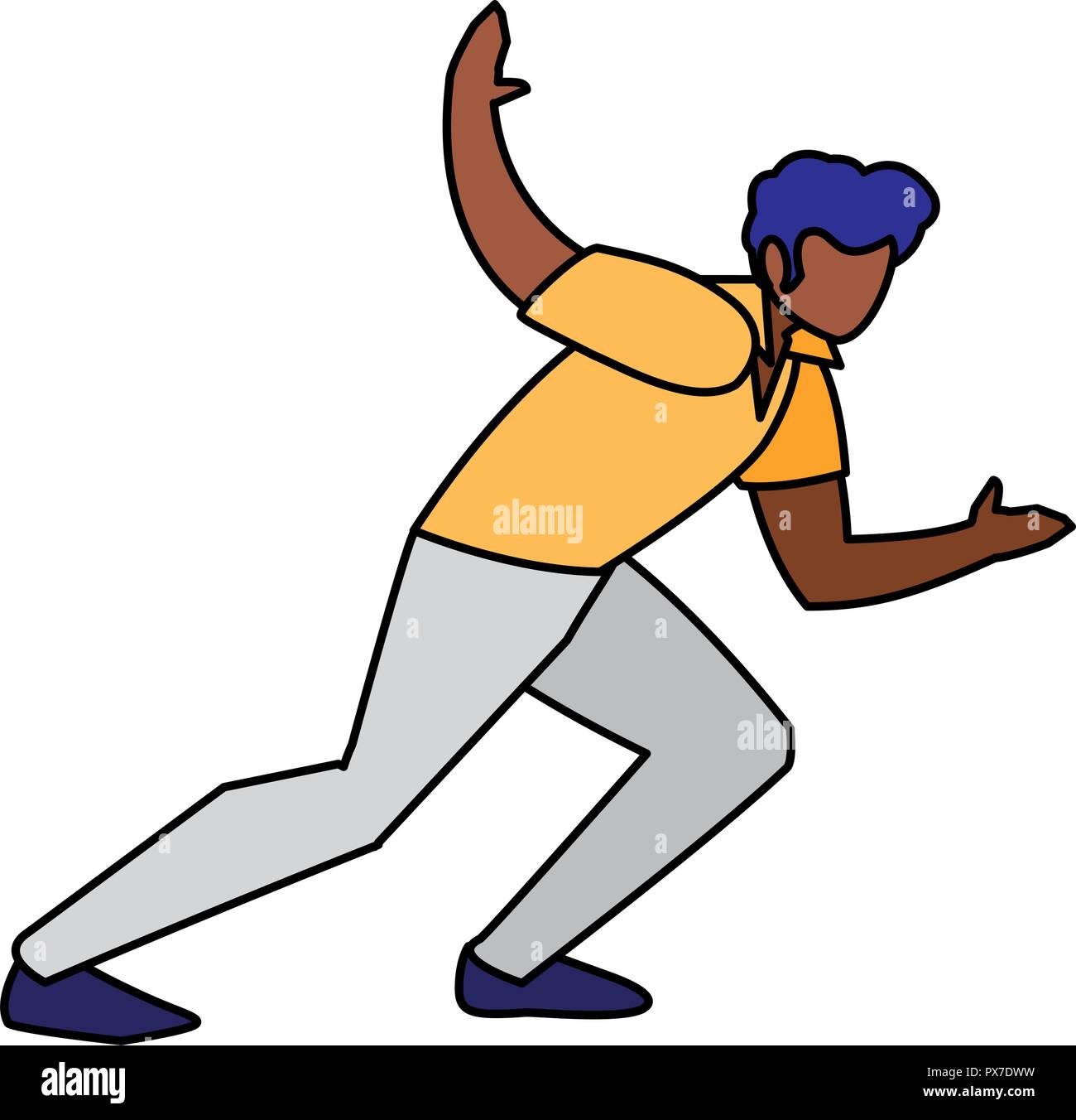 retro dancer man icon over white background, vector illustration Stock ...
