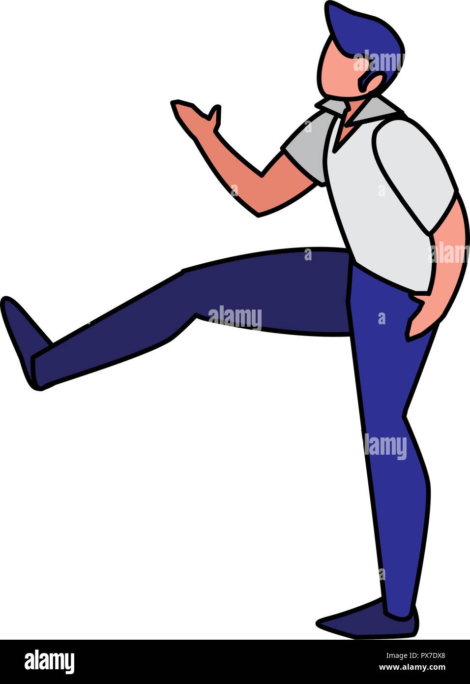 retro dancer man icon over white background, vector illustration Stock ...