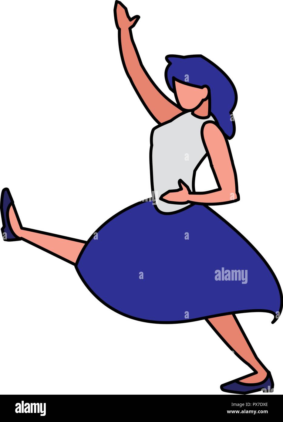 avatar retro dancer over white background, vector illustration Stock ...