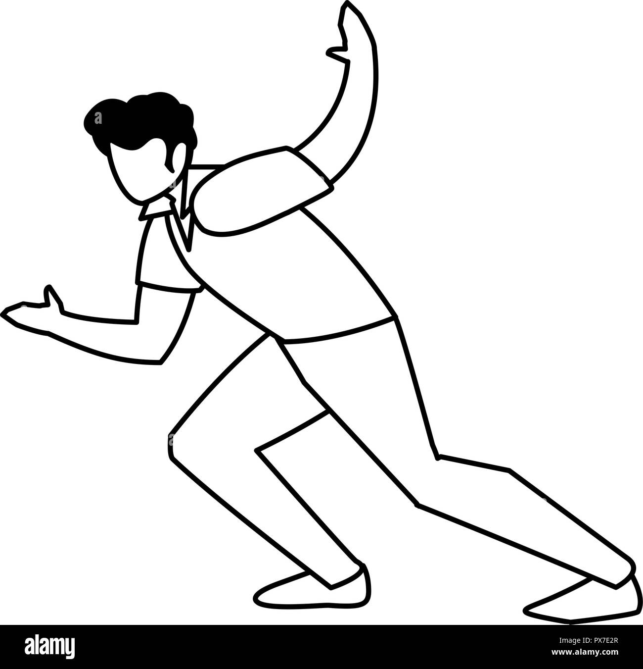 retro dancer man icon over white background, vector illustration Stock ...