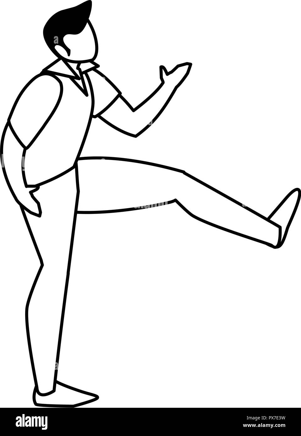 retro dancer man icon over white background, vector illustration Stock ...