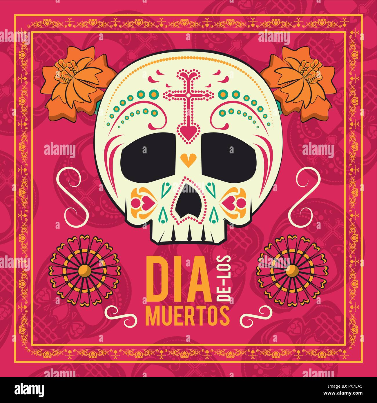 Day of the Dead card Stock Vector Image & Art - Alamy