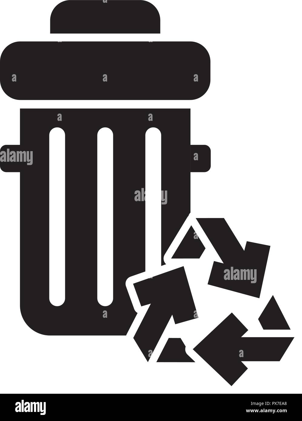 bin with recycle arrows symbol vector illustration design Stock Vector ...