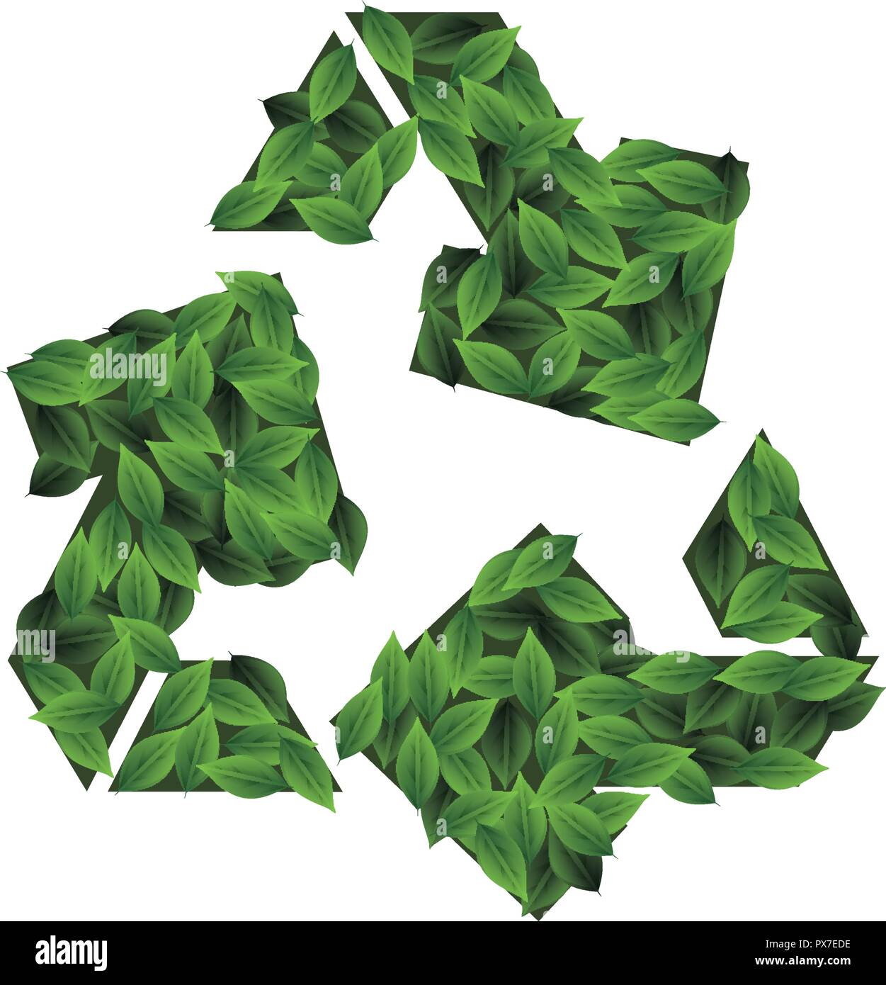 recycle arrows symbol with leafs plant vector illustration design Stock ...