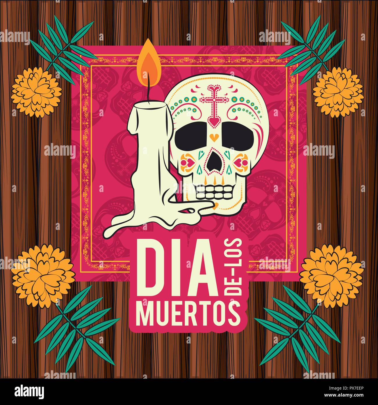 Day of death mexico candles Stock Vector Images - Alamy