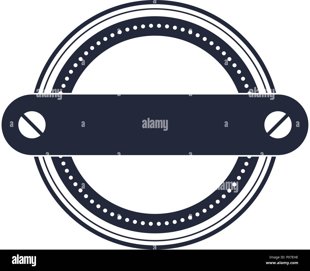 circle seal stamp with screws vector illustration design Stock Vector ...