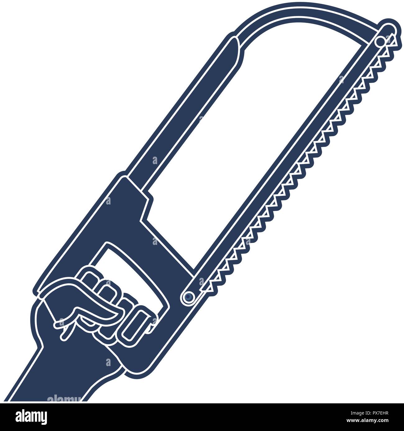 hand using hacksaw tool vector illustration design Stock Vector Image ...
