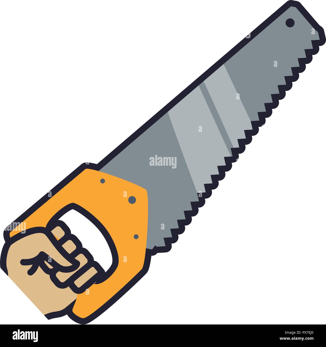 Using hand saw Stock Vector Images - Alamy